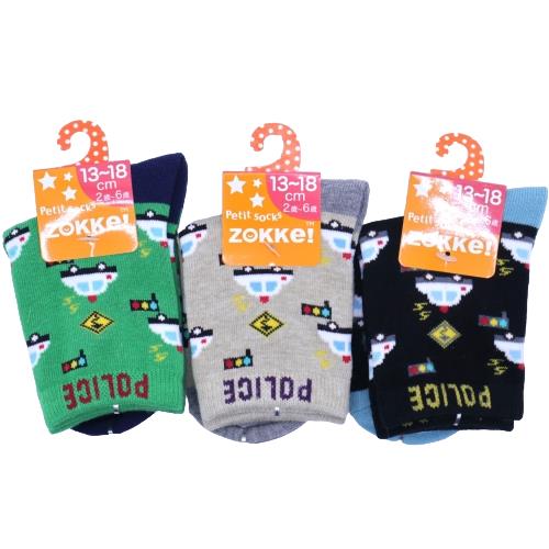 【楽天市場】【送料無料】 キッズソックス いっぱいパトカー (グリーン・ベージュ・ブラック) (13-18cm) (3足セット)みっとめるへん ...