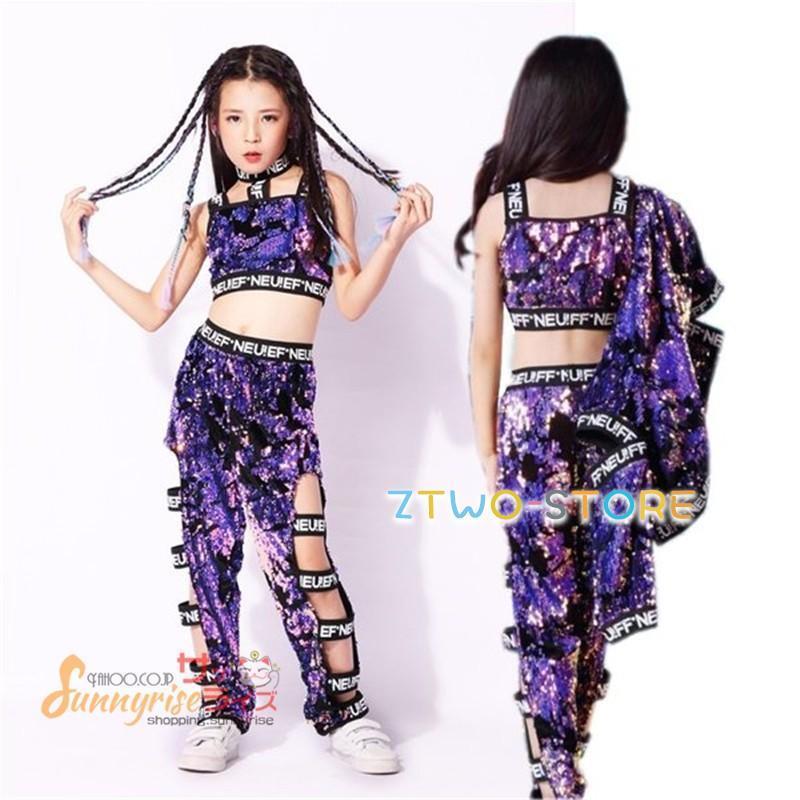 【楽天市場】スパンコール HIPHOP チアガール チア セットアップ ジャケット パンツ 女の子 ガールズ ステージ衣装 演出服 キッズ ダンス衣装：Ztwo楽天市場店