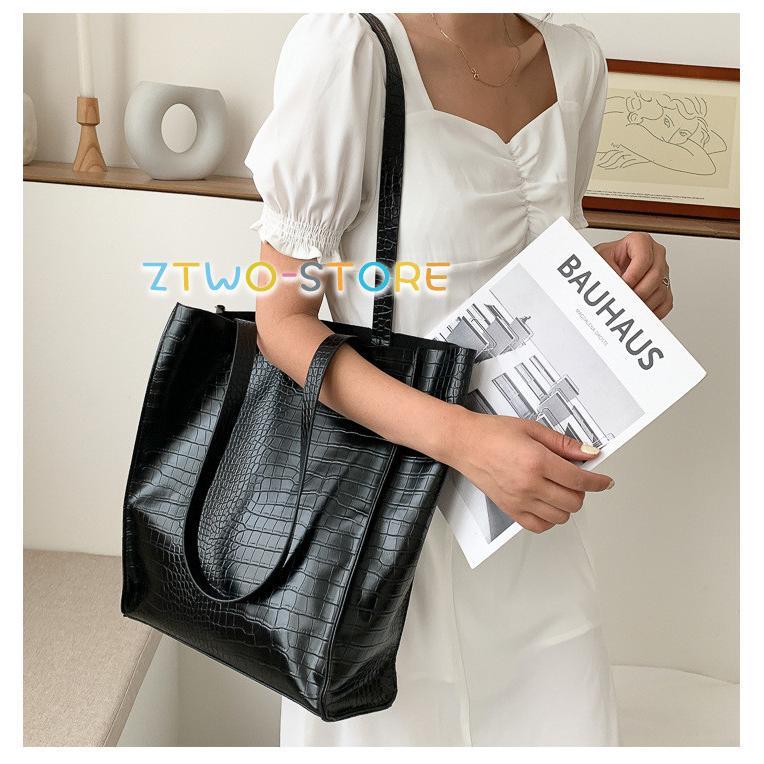 【楽天市場】トートバッグ レディース PUレザー クロコダイル柄 バッグ トート 肩掛け 大容量 クロコダイル柄 通勤.通学 おしゃれ 黒 白：Ztwo楽天市場店
