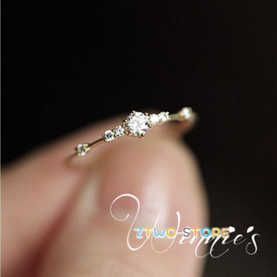【楽天市場】指輪 レディース リング ダイヤ オシャレ 華奢 重ね付け 14KGP CZダイヤアクセサリー 女性：Ztwo楽天市場店