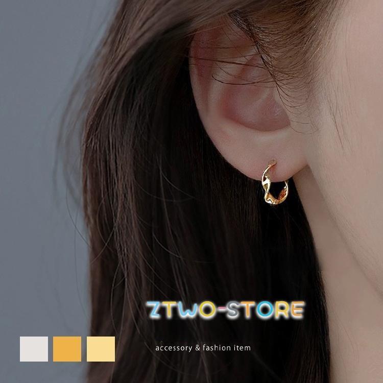 【楽天市場】フープピアス レディース リング 中折れ式 18金仕上げ 18kgp 3色 シルバー ゴールド おしゃれ 女性 誕生日プレゼント：Ztwo楽天市場店