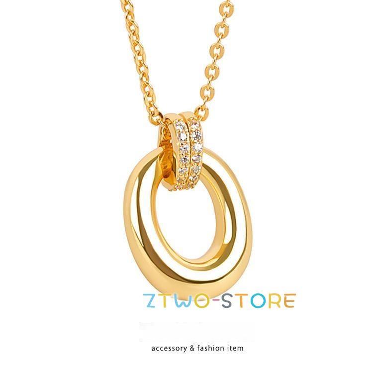 【楽天市場】メタルネックレス レディース リング CZ 18kgp シルバー ゴールド シンプル おしゃれ カジュアル プレゼント：Ztwo楽天市場店