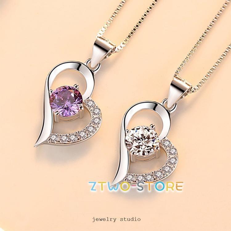 【楽天市場】ネックレス レディース オープンハート ダイヤ 超豪華 プラチナ仕上げ シルバー925 誕生日プレゼント ギフト 女性 母の日ギフト：Ztwo楽天市場店