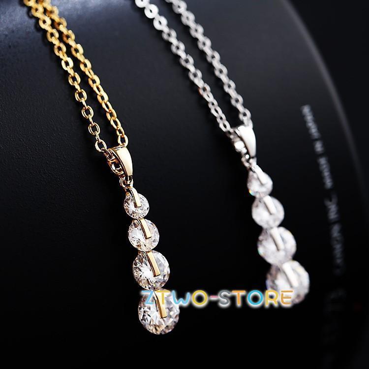 【楽天市場】ネックレス レディース ダイヤ 豪華4連粒 高級 ペンダントトップ 18KGP プレゼント：Ztwo楽天市場店