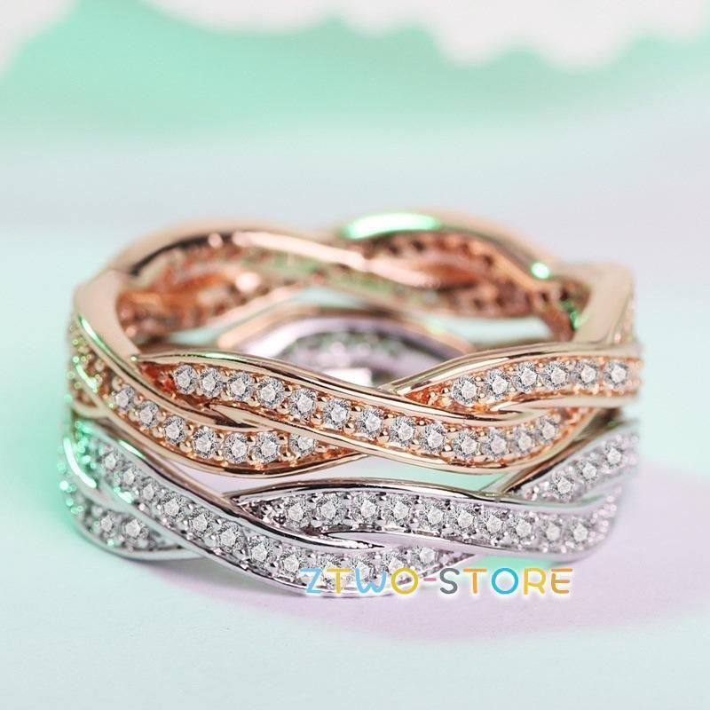 【楽天市場】指輪 レディース 贅沢 CZダイヤモンド オシャレ 二連風 華奢 18KGP CZダイヤアクセサリー：Ztwo楽天市場店