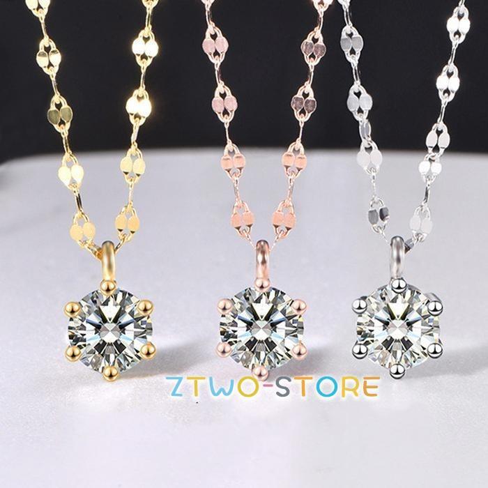 【楽天市場】ネックレス レディース 一粒 0.8カラット CZダイヤ 重ね付け/彼女 妻 嫁 女性 誕生日プレゼント 記念日 母の日ギフト：Ztwo楽天市場店