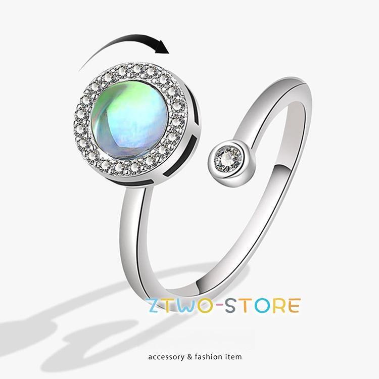 【楽天市場】指輪 レディース 回る 個性 サイズフリー キャツアイ キラキラ 可愛い 18KGP CZダイヤ 彼女 プレゼントアクセサリー：Ztwo楽天市場店