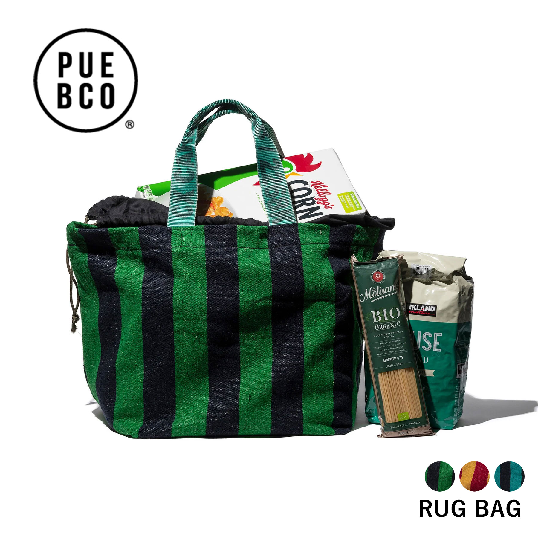 【楽天市場】【期間限定ポイント5倍】【期間限定 PUEBCO POPUP】PUEBCO RUG BAG / 3color ラグバッグ トート ...